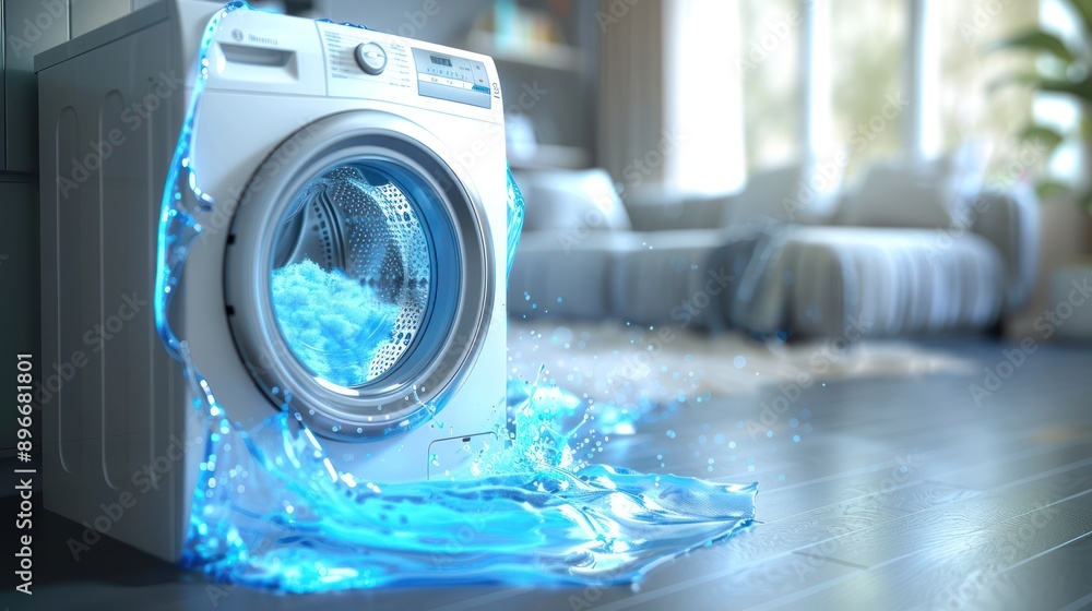 Clean Room Laundry: Washing Machine with Flying Clothes and HUD Design ...