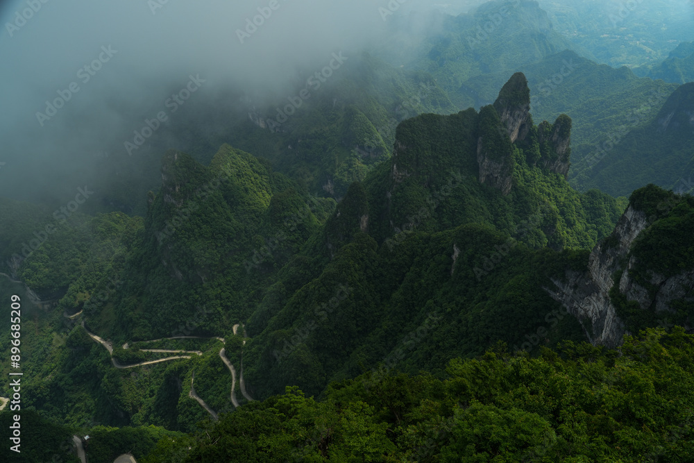 Zhangjiajie Top view or Tianmenshan aerial view National Forest Park ...