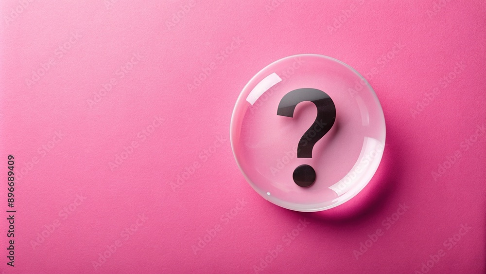 Question mark on paper bubble on pink background, asking for help, high ...