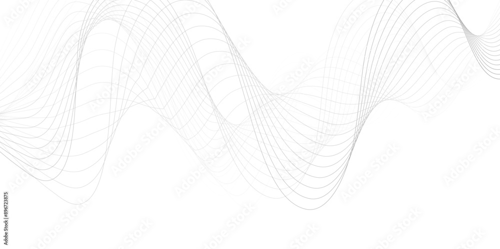White wave curve lines banner background design. Abstract soft wave lines dynamic flowing gray ...
