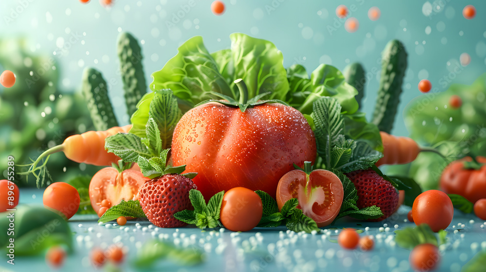 Geometric organic food. Nature abstraction background with farm fresh ...