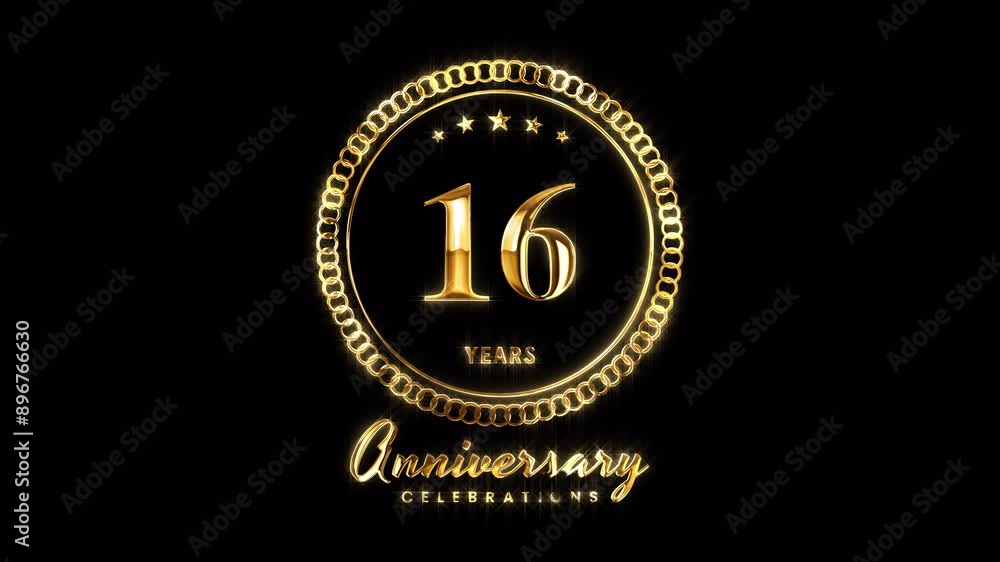 16th Anniversary Celebration. Happy 16 Years Anniversary Animation in ...