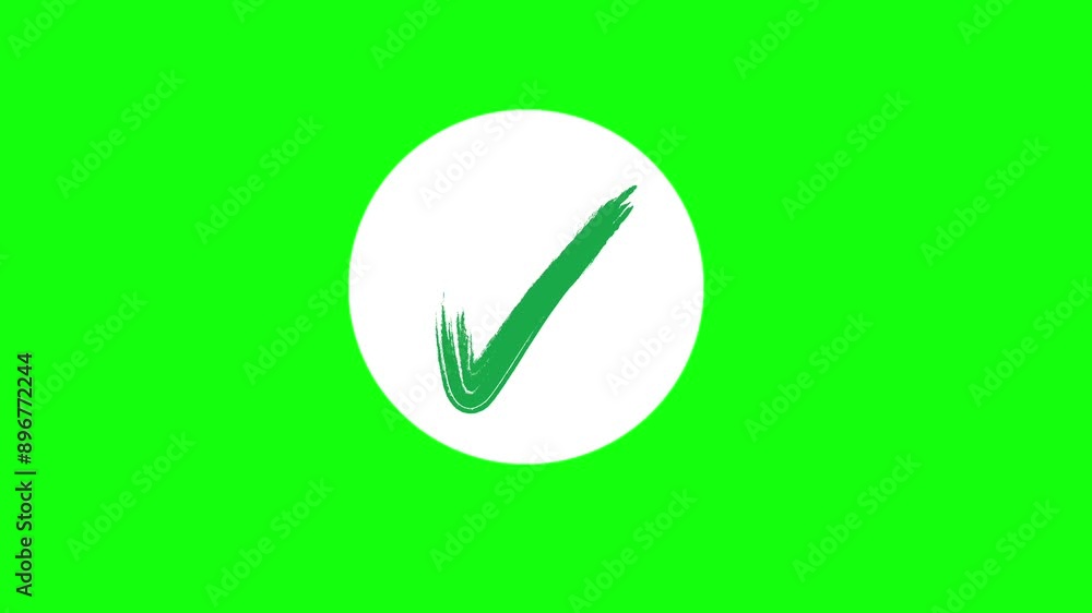 Checkmark on green screen background, positive or tick mark icon or ...