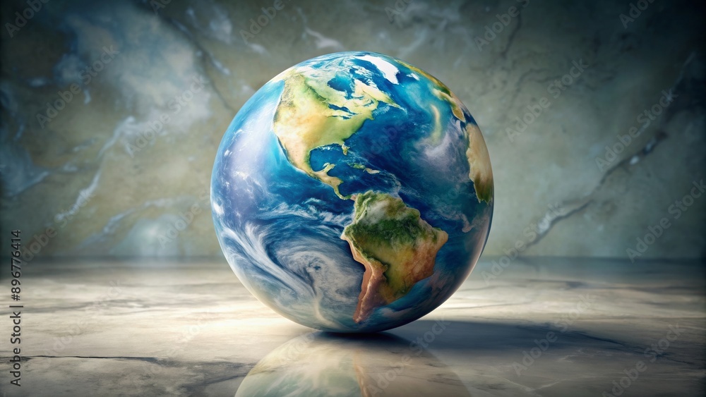 Sophisticated marble representation of Planet Earth in 169 format ...