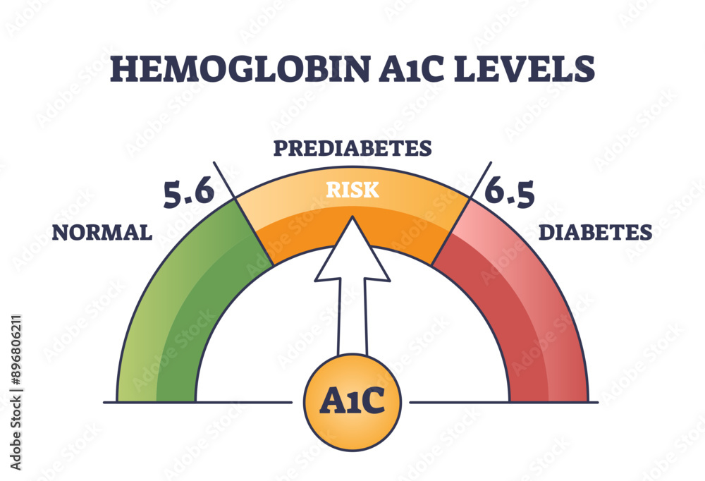Hemoglobin A1C test for prediabetes and diabetes checkup outline ...