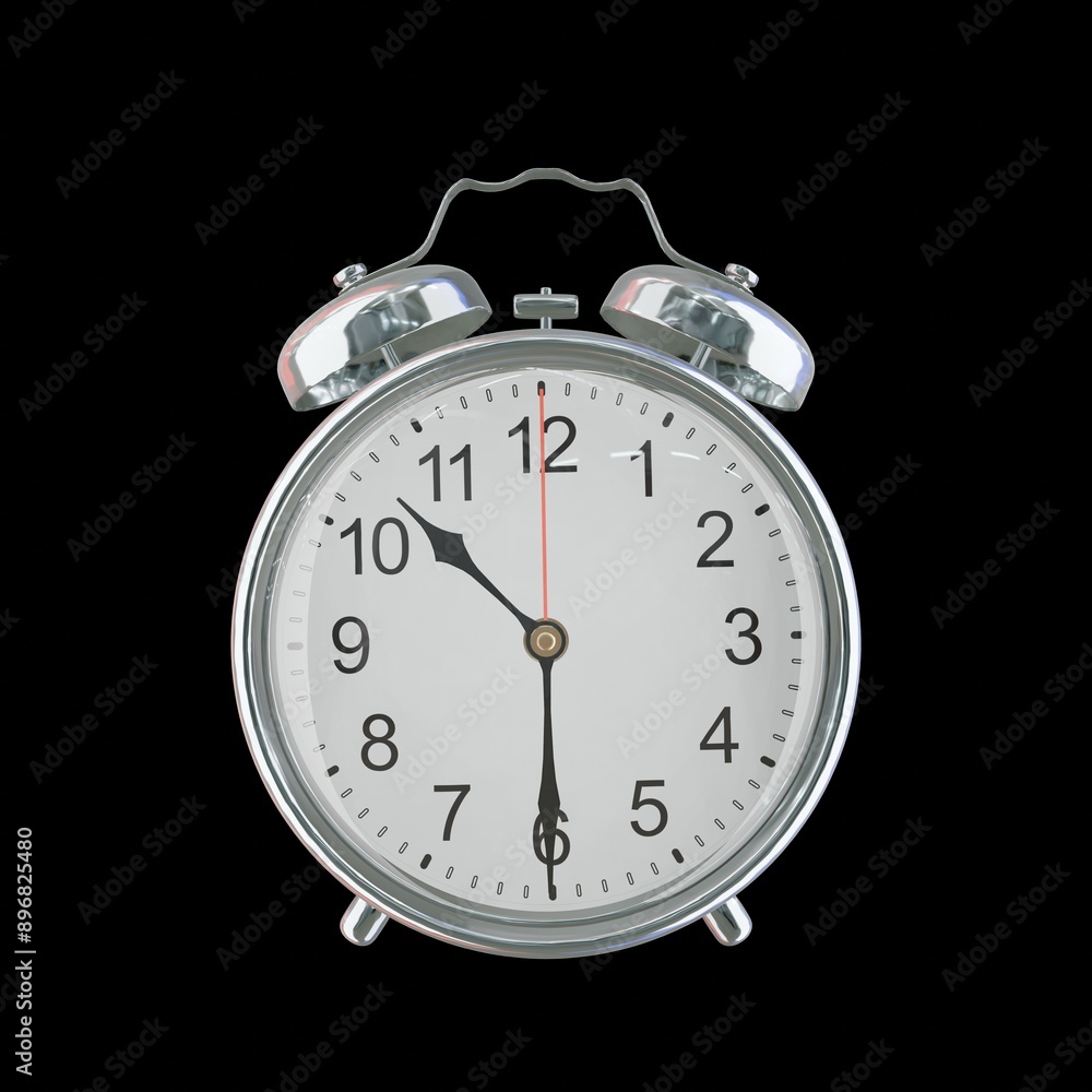 10:30 PM Vintage Steel Alarm Clock with Alloy Steel Body and Glass Twin ...