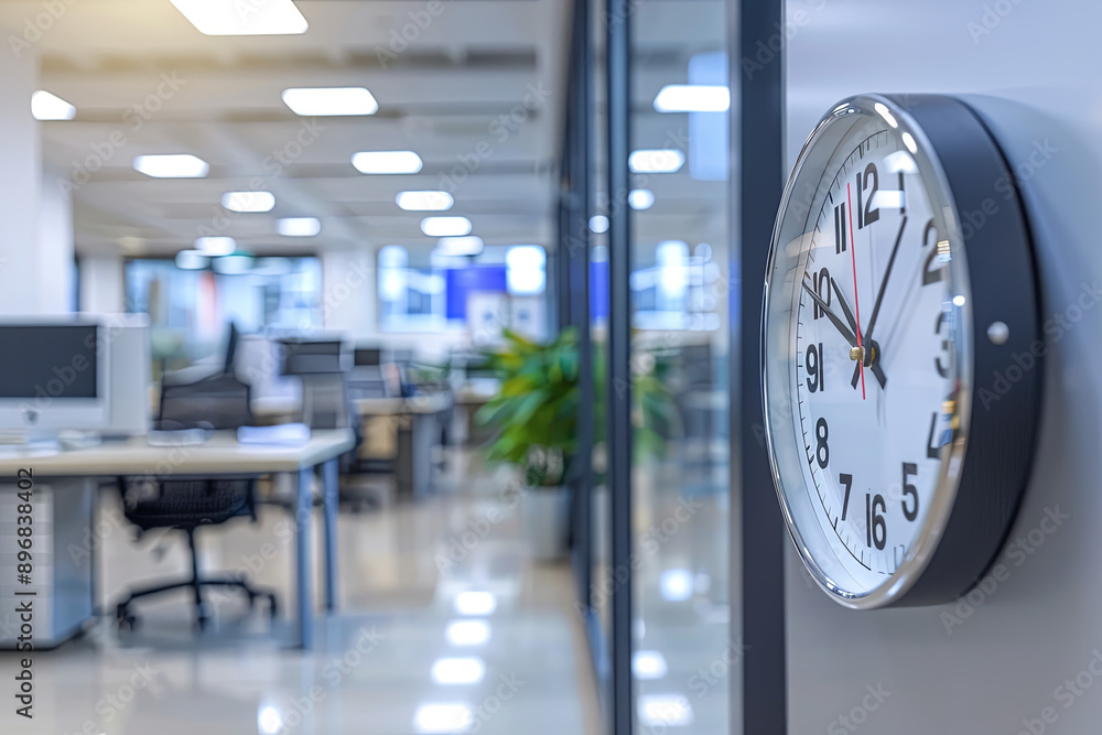 Synchronized clock in office, operational excellence Stock Photo ...