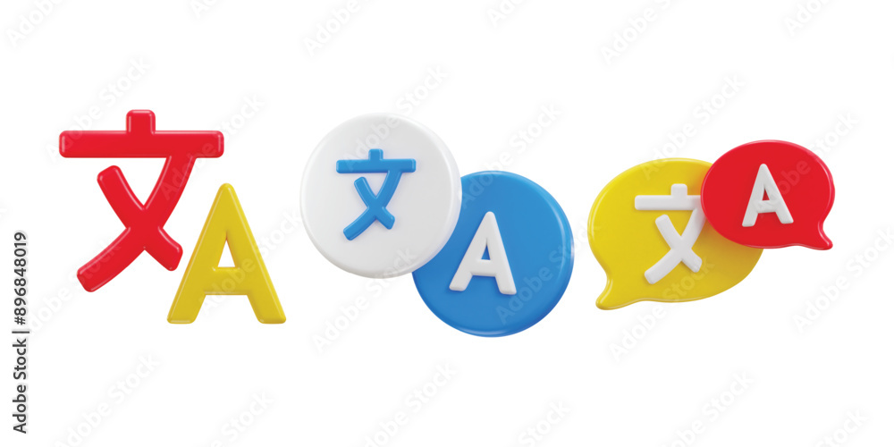 Language translator symbol of language education icon 3d rendering ...