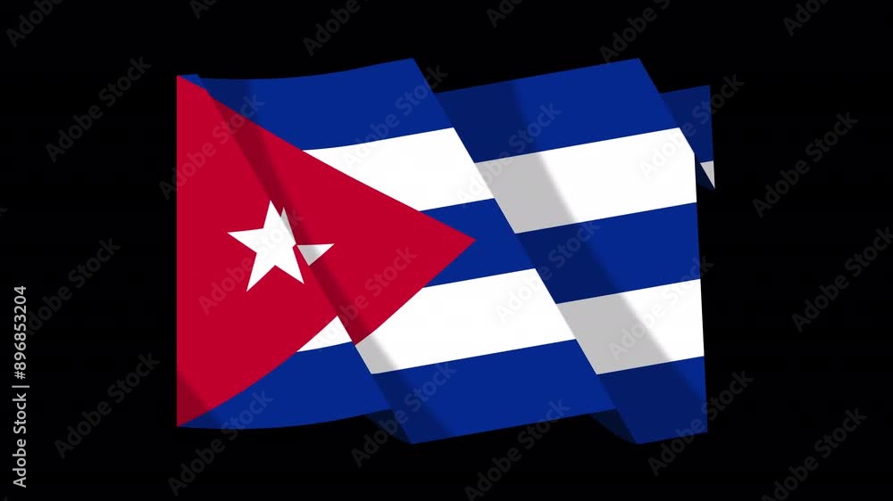 Looping animation of the Cuba flag with alpha channel, waving flag 4k ...