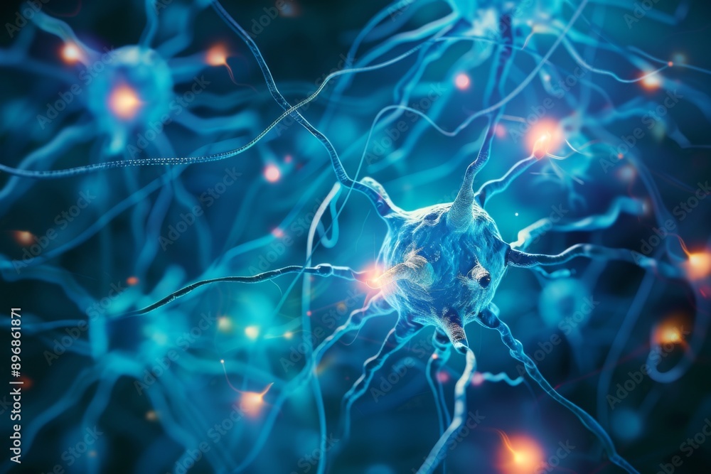 Neurons and nervous system. Human synapse brain science nerve cell ...