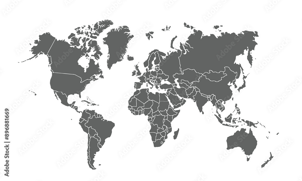 World map isolated on white background. for website layouts, background ...