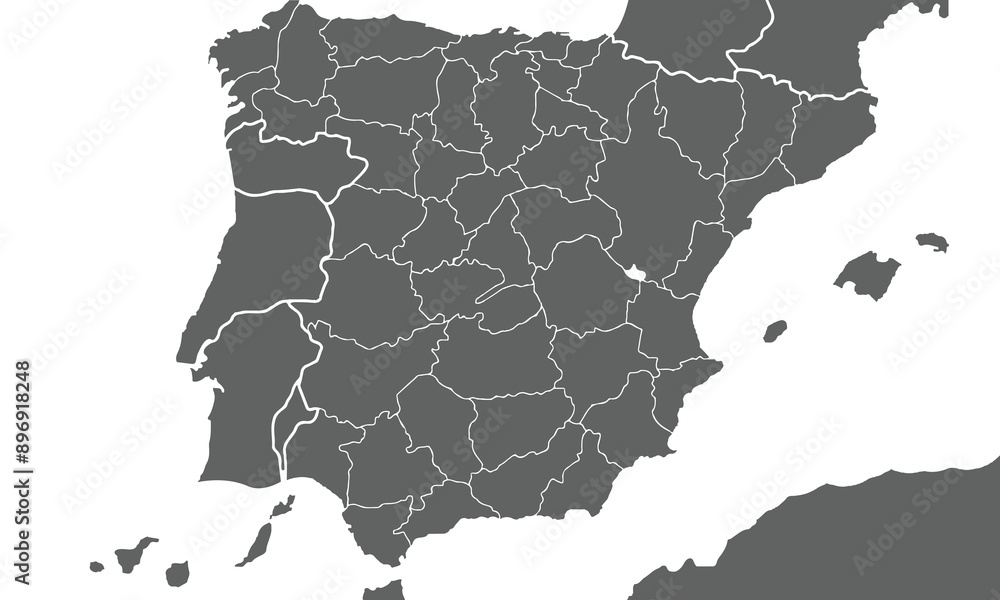Political Map of Spain map isolated on white background. for website ...