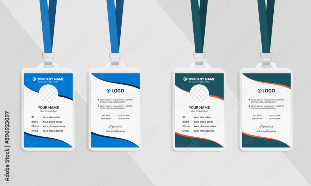Modern id card design template | Office employee Id card | Unique ...