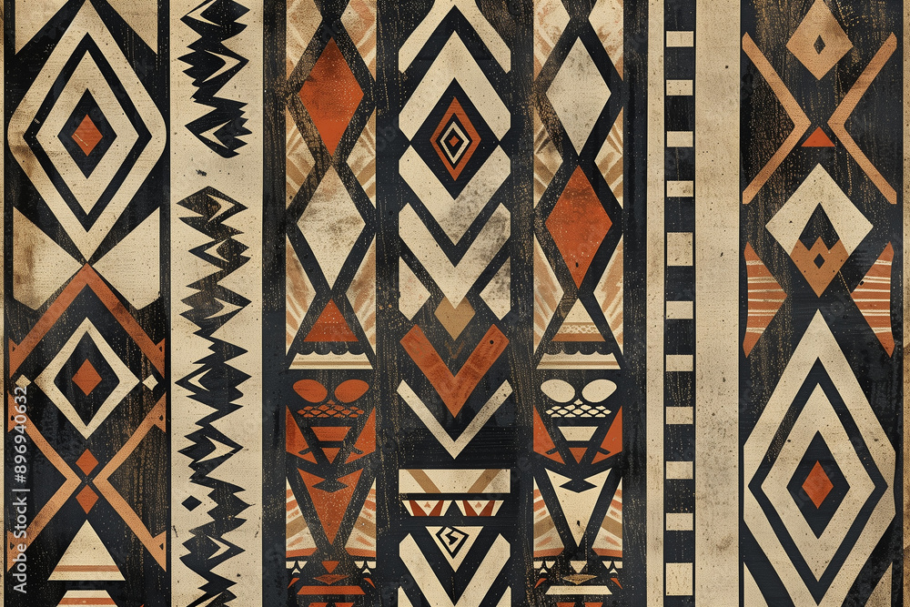 Foto de A dynamic African tribal wallpaper tilted featuring bold ...