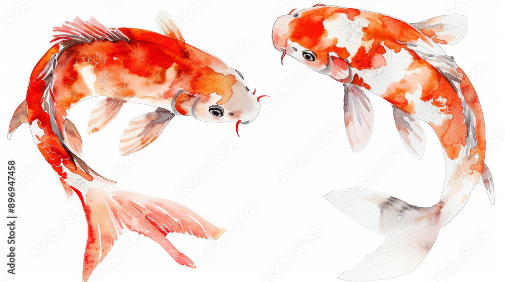 Koi Fish portrays the elegance and grace of these colorful aquatic ...
