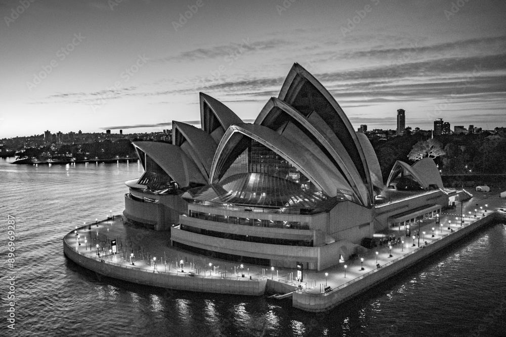 Aerial view of Sydney's iconic Opera House and expansive waterfront at ...
