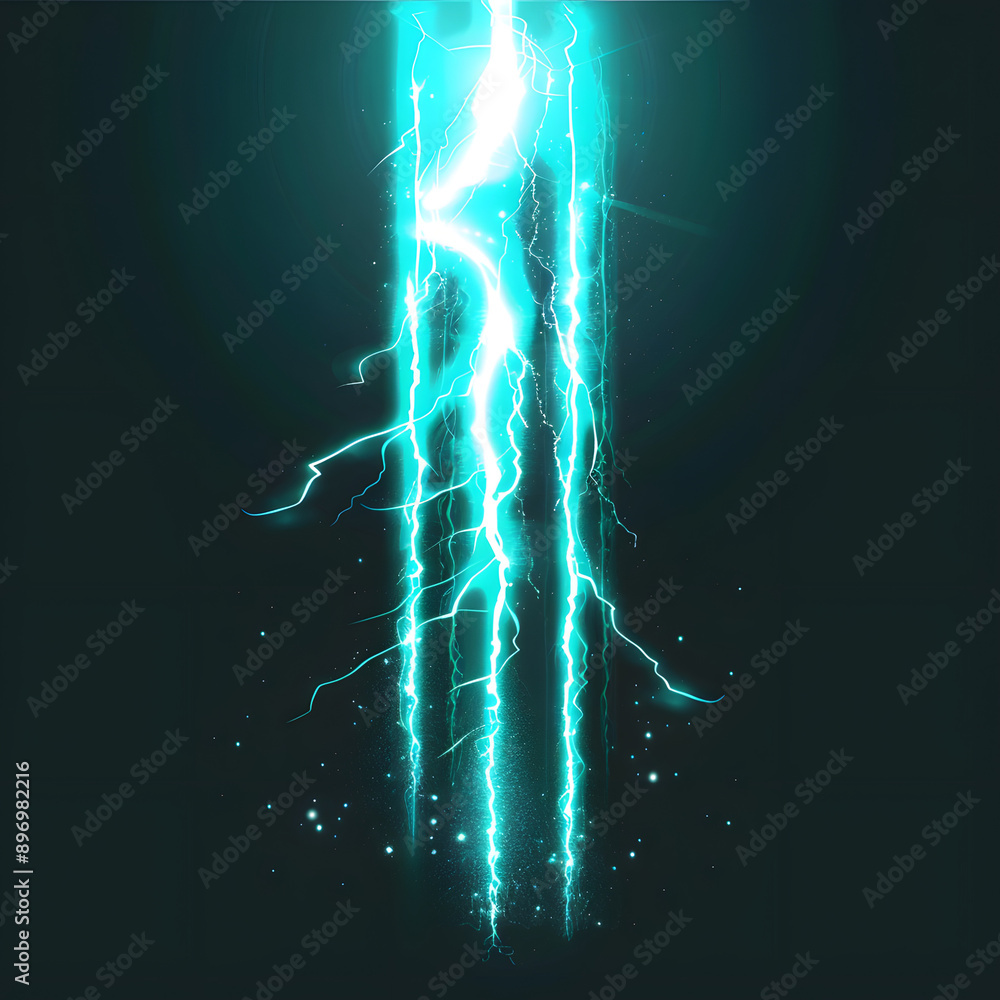 neon glowing laser beams, neon sticks with blue and teal light effect ...