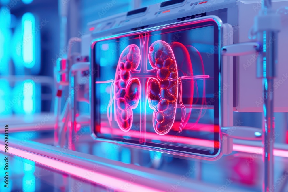 Kidney Disease Concept A futuristic nephrology center with AIenhanced ...