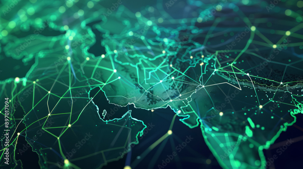Abstract Map of Saudi Arabia, Middle East, and North Africa: Global ...