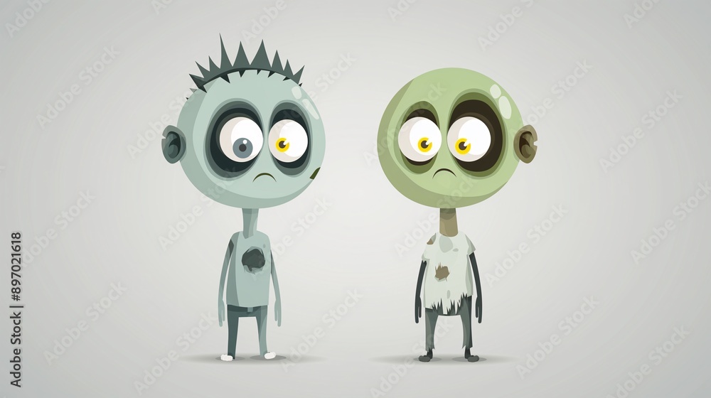 The Un-dead and Uninspired: A pair of cartoon zombies stand with vacant ...