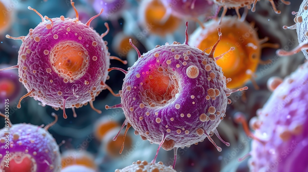 Fat Cells: A microscopic view of adipocytes (fat cells) showing their ...