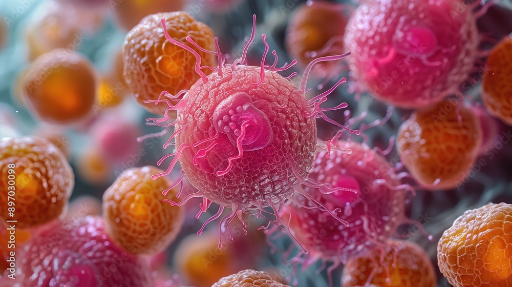 Fat Cells: A microscopic view of adipocytes (fat cells) showing their ...