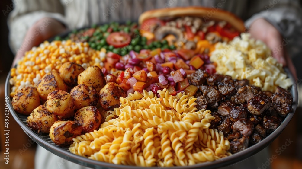 Overfilled Plate: A plate piled high with unhealthy food, symbolizing ...