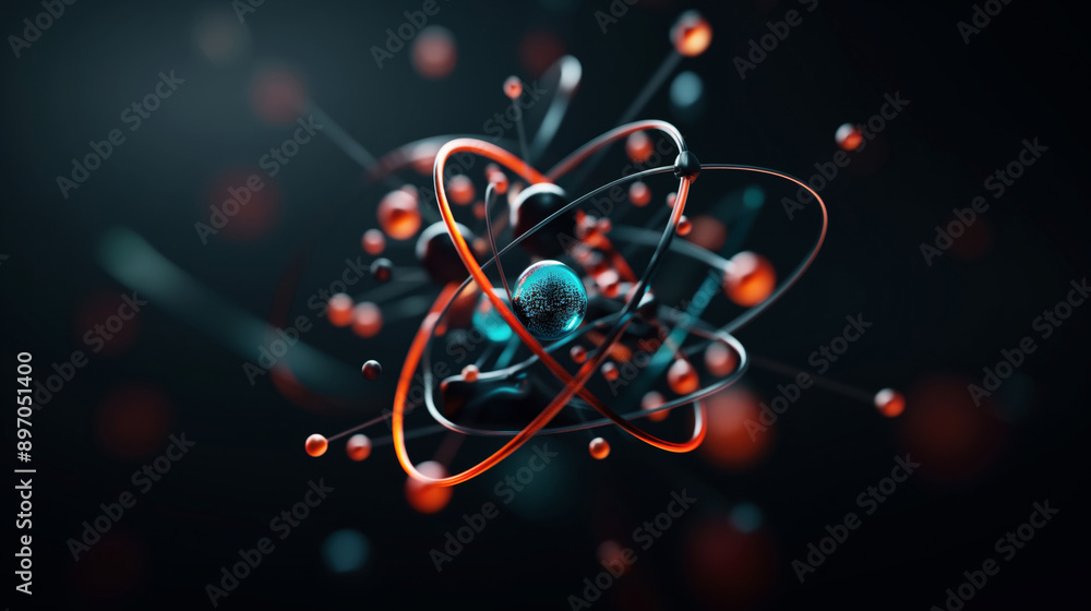 Artistic Representation Of An Atom With Electrons Orbiting A Central