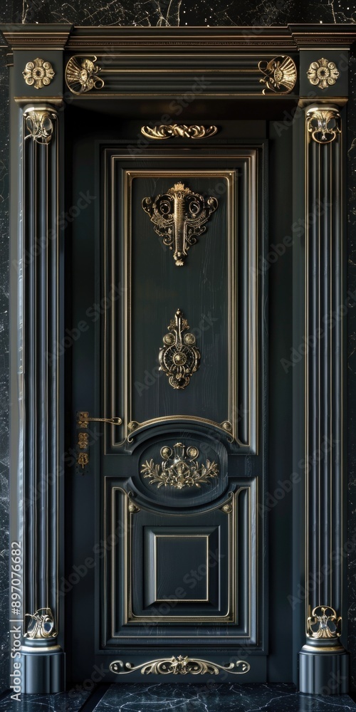 Vintage Decorative Frame. Black Interior Door and Frame to Enhance ...