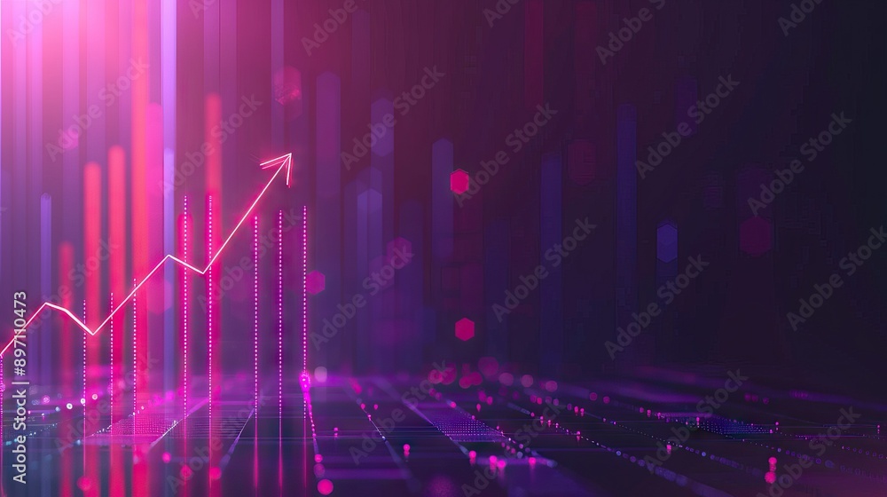 Financial chart with moving up arrow graph and world map in stock ...