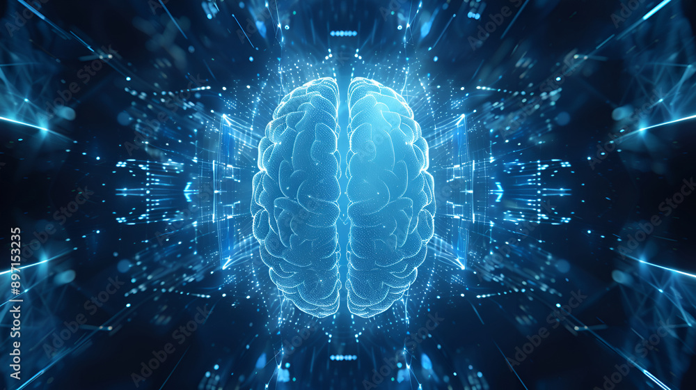 Human brain activity with plexus lines, External cerebral connections ...