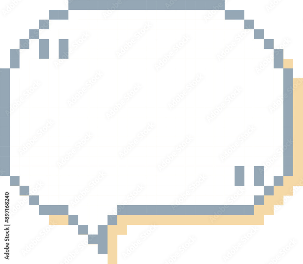 8bit retro game pixel speech bubble balloon with quotation marks, icon ...
