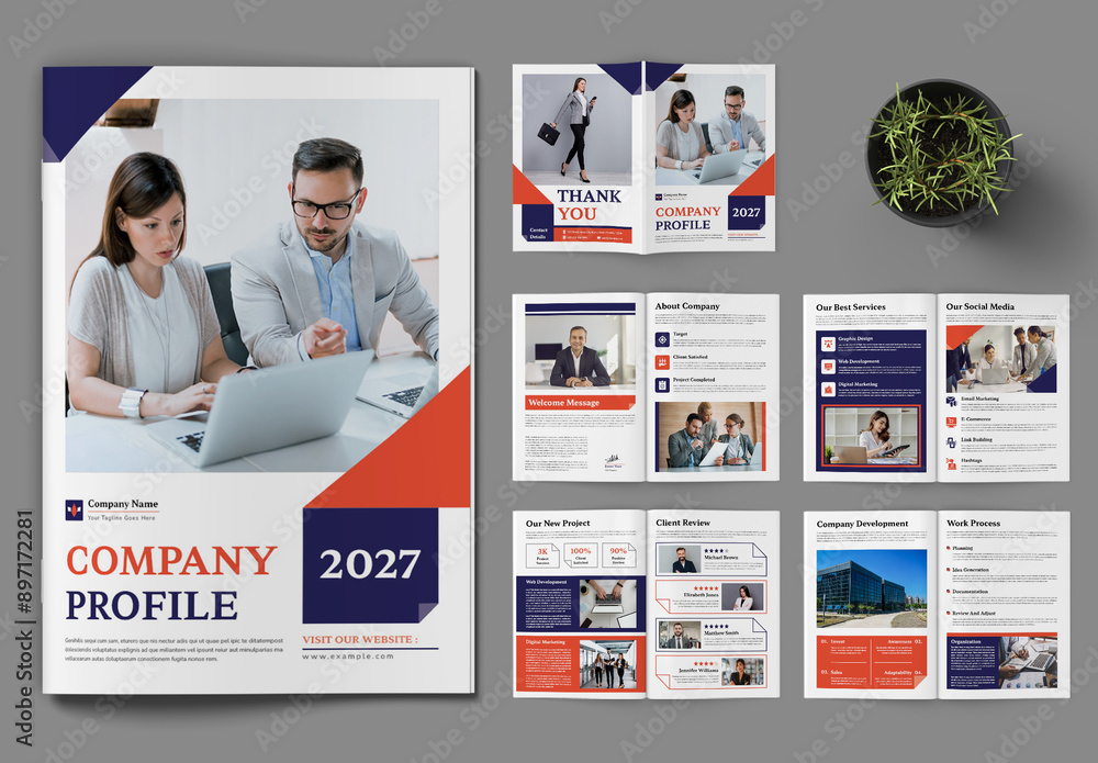 Company Profile Brochure Template Layout Stock Template | Adobe Stock