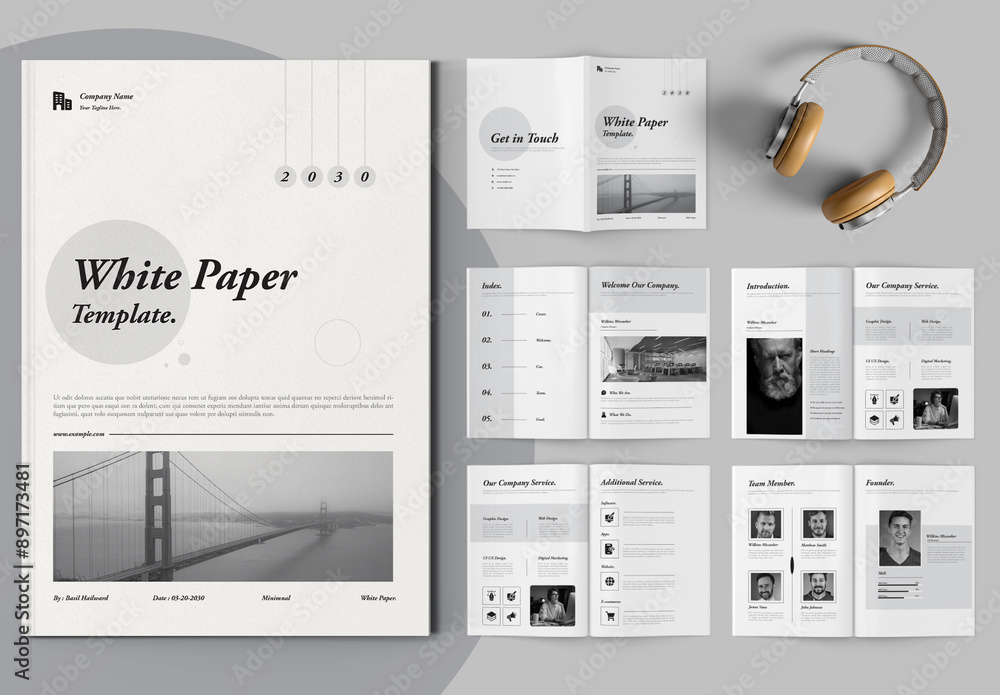 White Paper Layout Stock Template | Adobe Stock