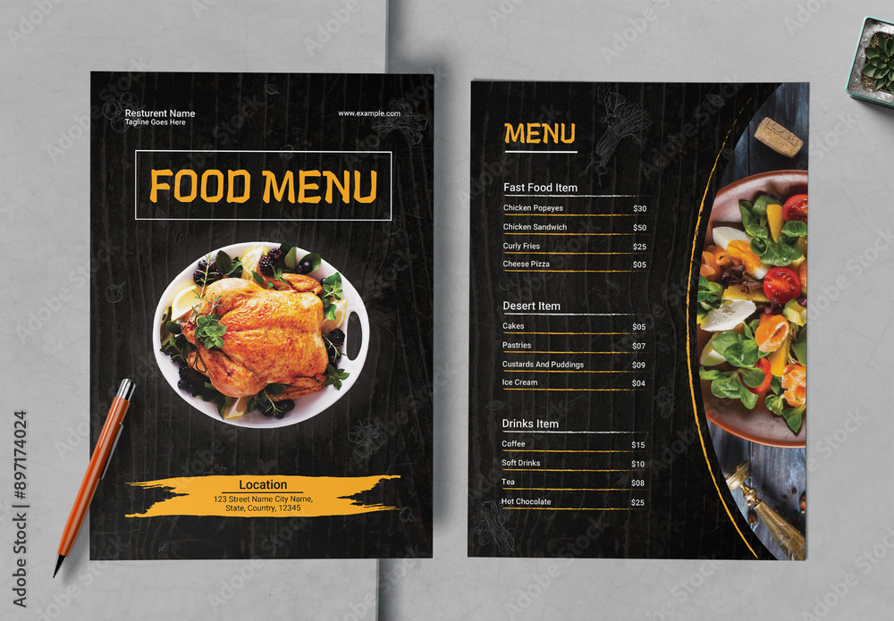 Food Menu Layout Stock Template | Adobe Stock