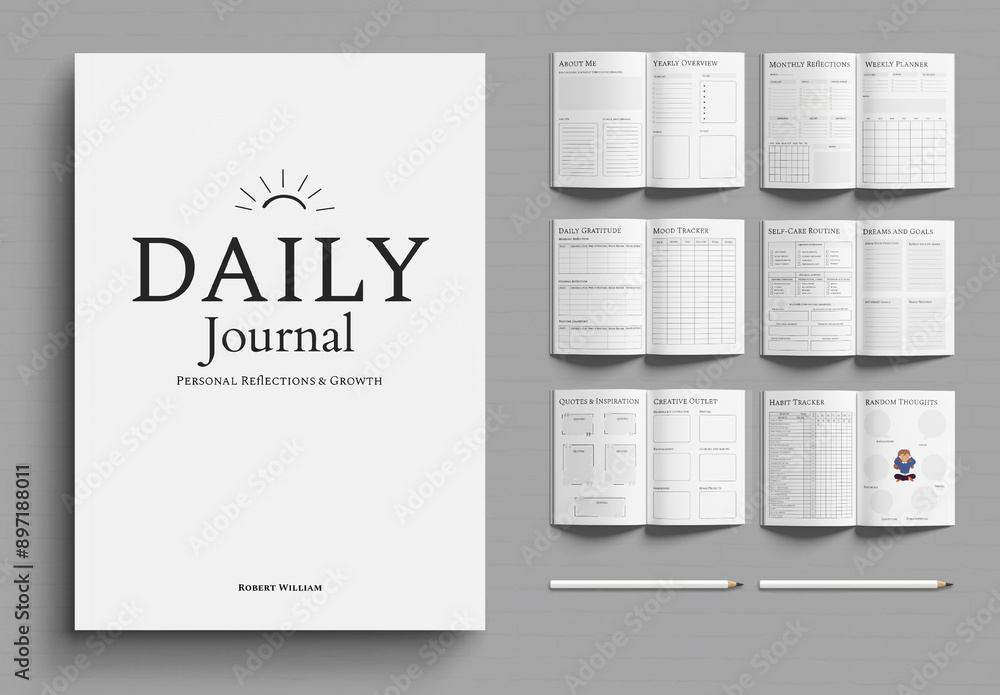Daily Journal Template Stock Template | Adobe Stock