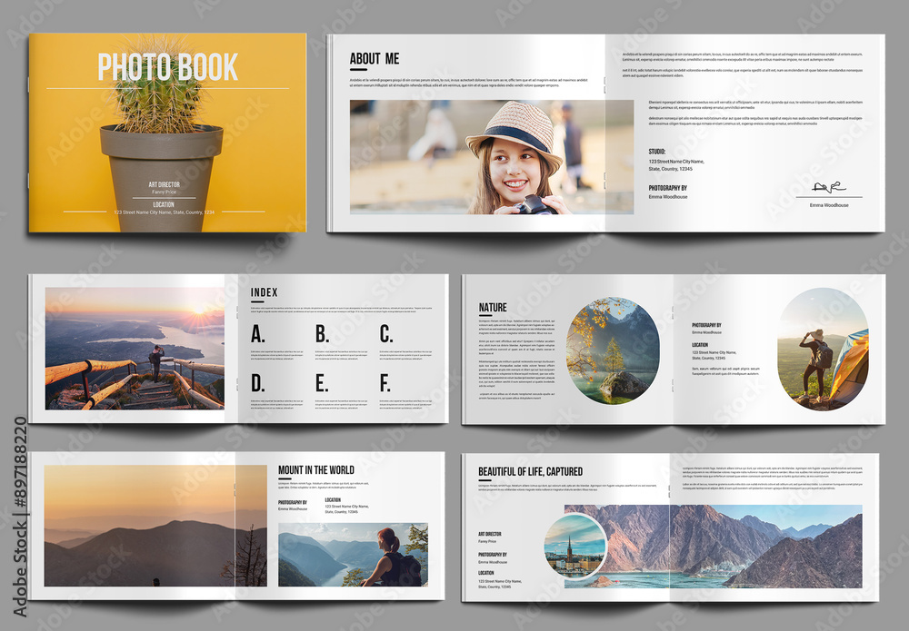 Photobook Landscape Template Layout Stock Template | Adobe Stock