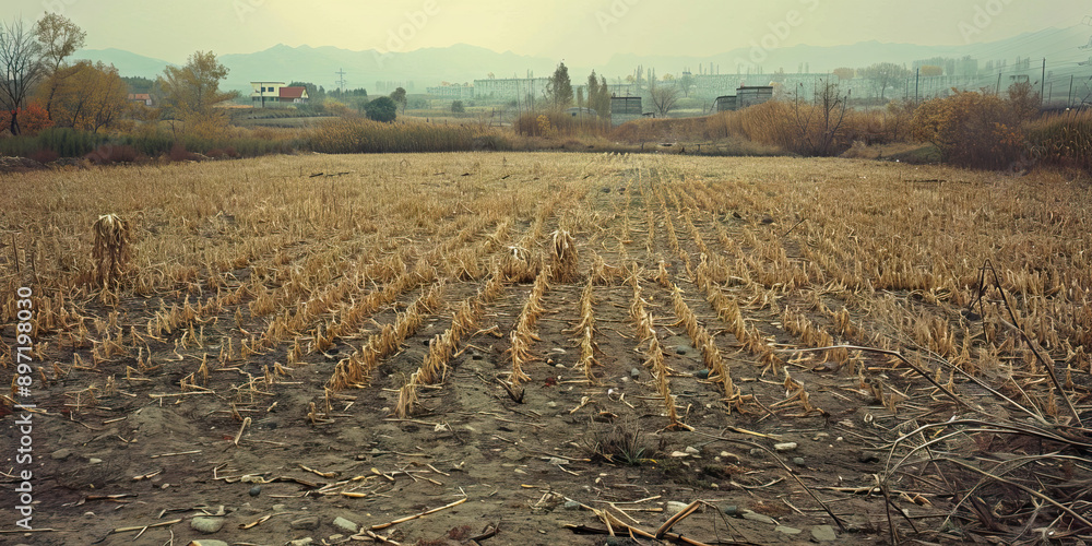 Bitter Harvest: An empty field in a North Korean farming village, with ...