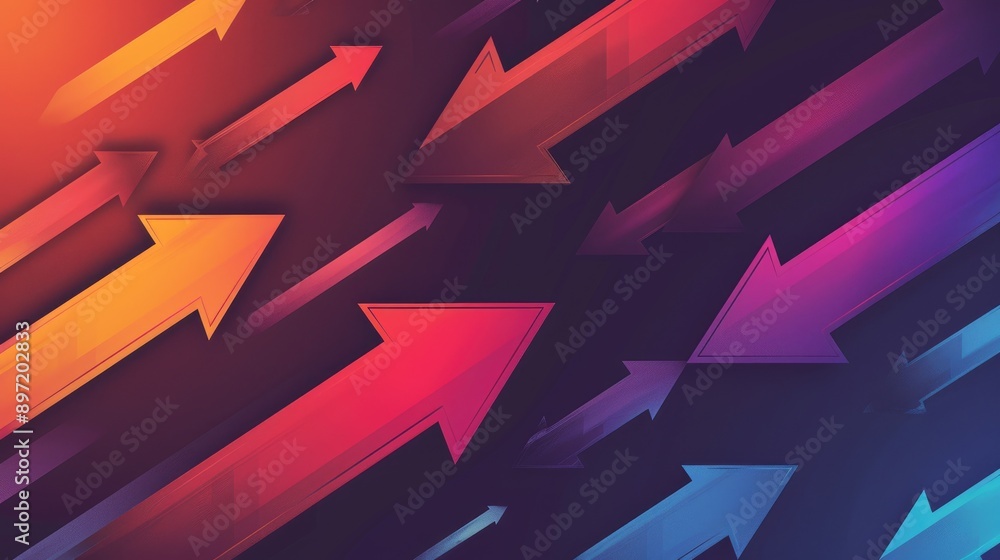 Directional arrows with gradient shading, showing progression and ...