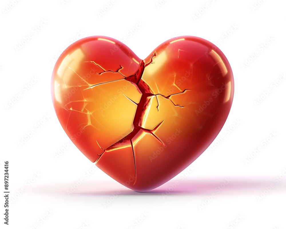 emoji icon of a red heart with a crack in the middle symbolizing a ...