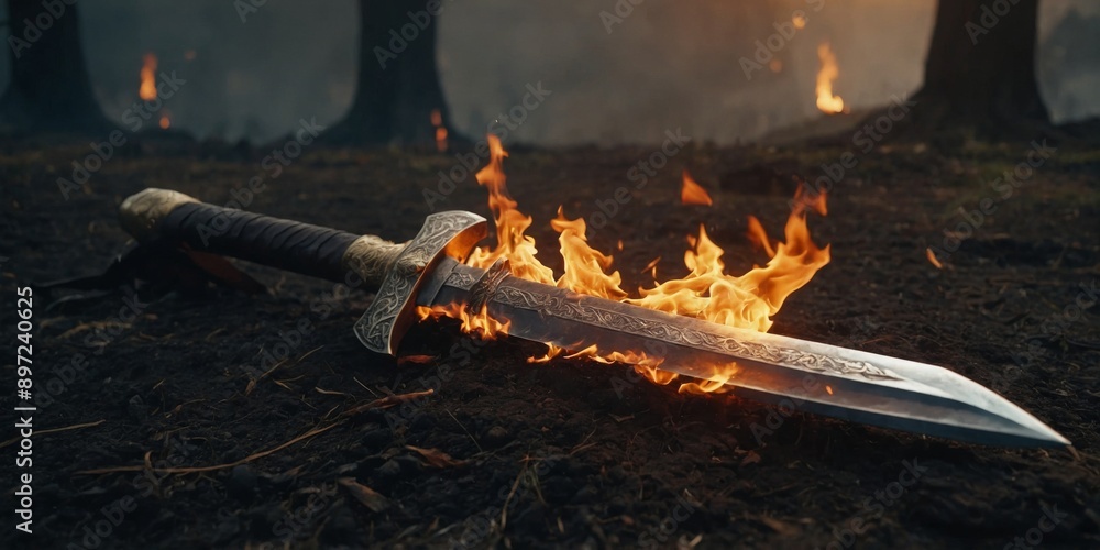 Sword of Grace and Peace A flaming sword stuck in the ground Flames and ...