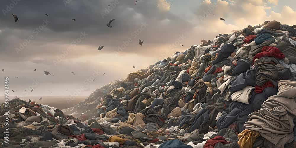 Huge pile of unwanted clothes with more waste in the background video ...