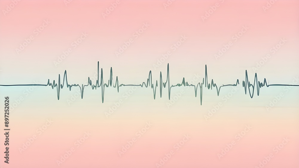 simple backdrop with a symmetrical ECG line pattern and weak medical ...