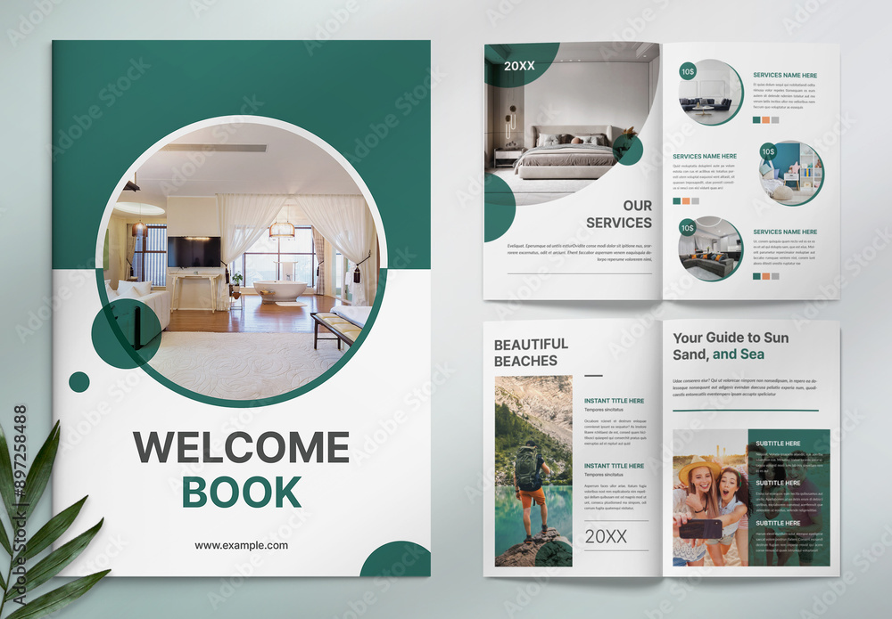 Welcome Guide Book Magazine Layout Stock Template | Adobe Stock