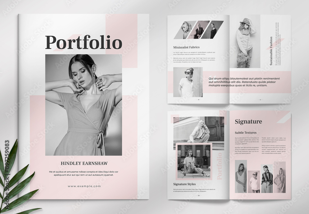 Modern Minimalist Portfolio Magazine Layout Stock Template | Adobe Stock