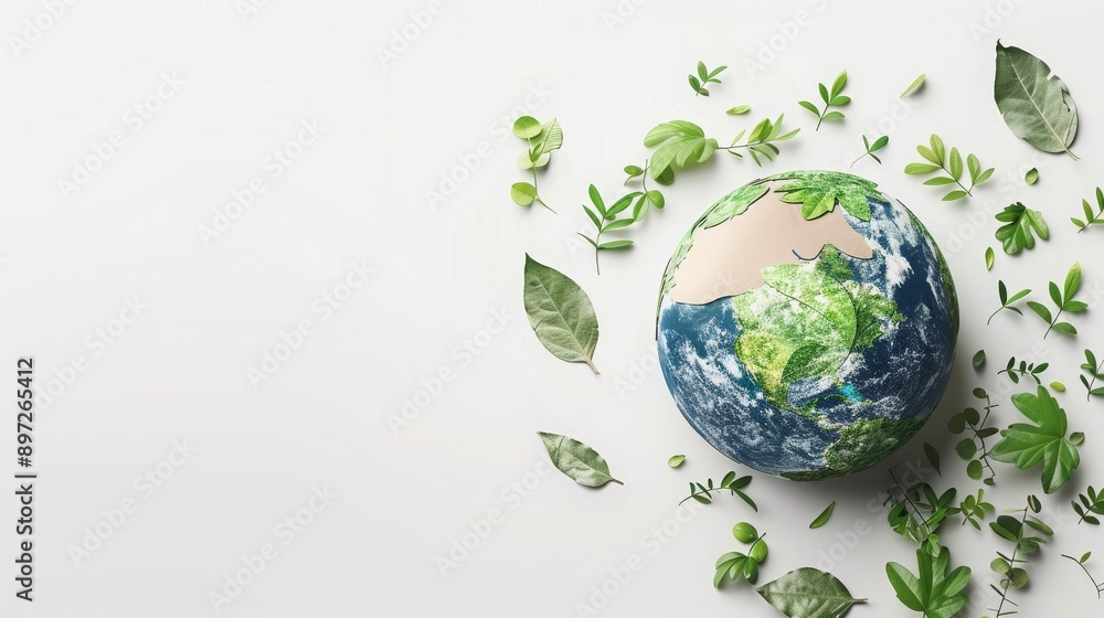 earth day concept , white background image , world environment day ...