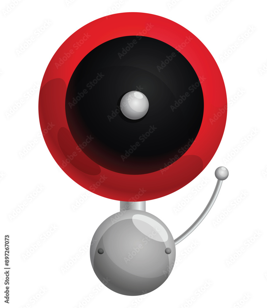 Vetor De Red Fire Alarm System Signal Device Isolated On White