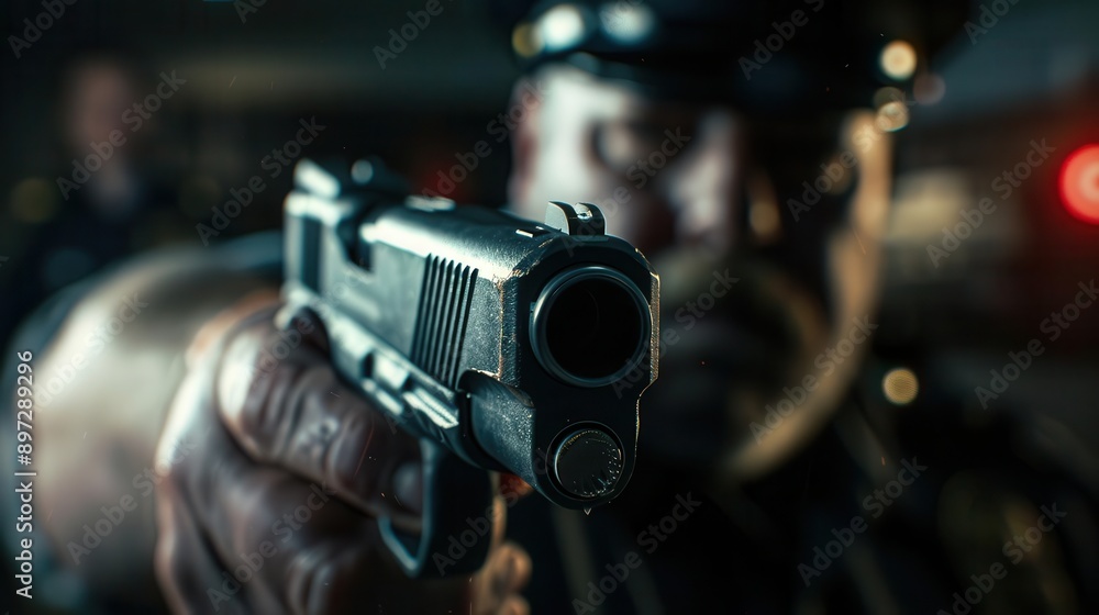 Create a scene where a police officer is teaching a gun safety class ...