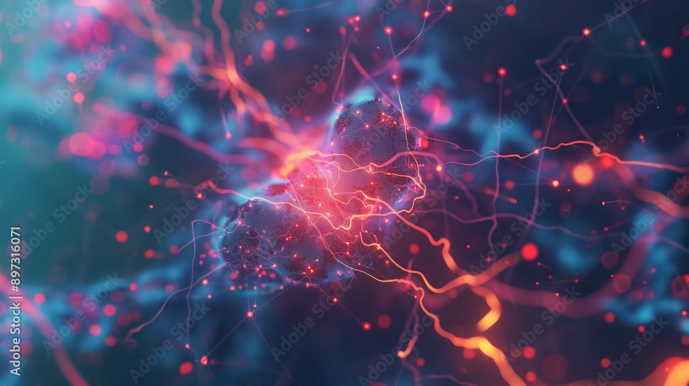 Abstract design illustrating the human mind through molecular ...