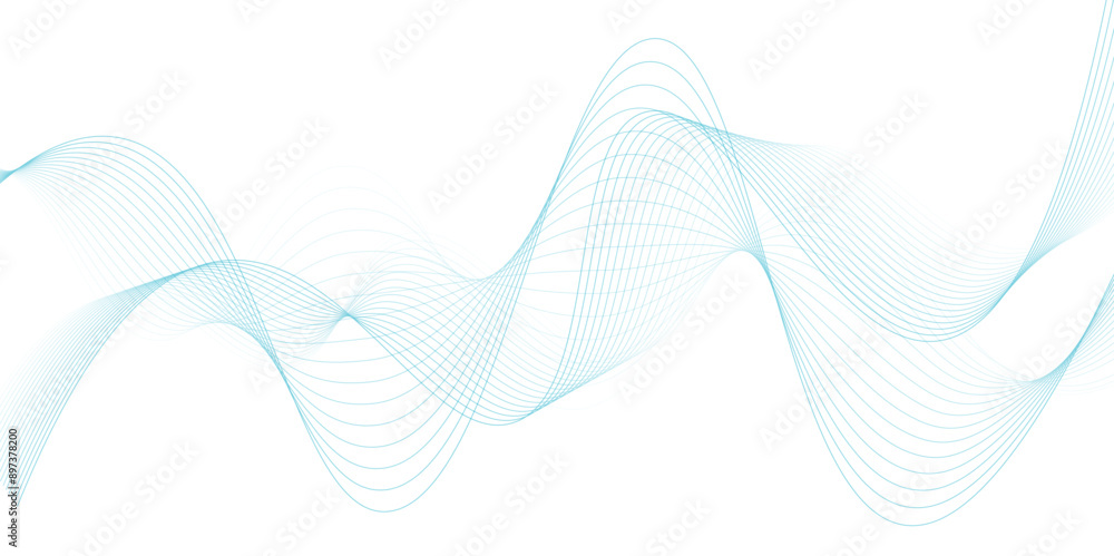 White wave curve lines banner background design. Abstract soft wave lines dynamic flowing blue ...